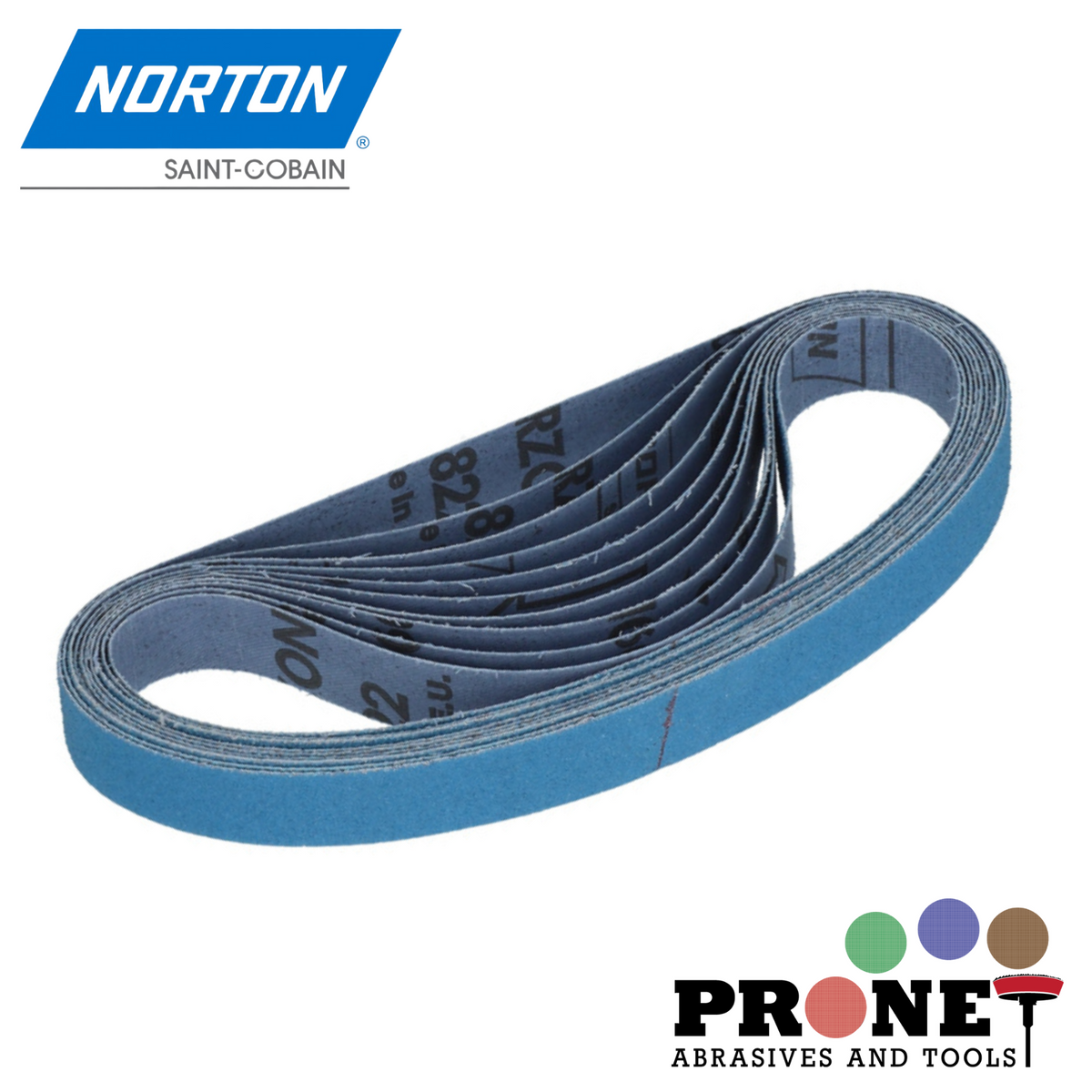 20 x 520mm NORTON R822 Premium Zirconia File Sanding Belts – PRONET ...